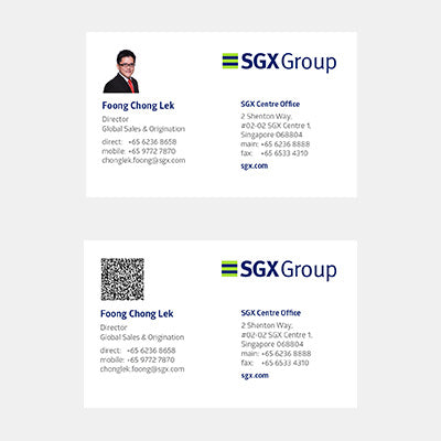 NAME CARD - 2 SIDED WITH PHOTO & QR CODE – SGX Corporate Stationery Portal
